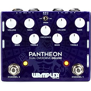 Wampler Pantheon Deluxe Dual Overdrive Pedal with MIDI, Blue