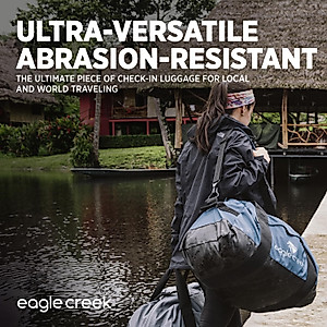 Eagle Creek No Matter What 60L Duffle Bag for Travel - Durable and Water-Resistant, with Removable Shoulder Strap, Compression Straps, and Storage Pouch, Jet Black - M