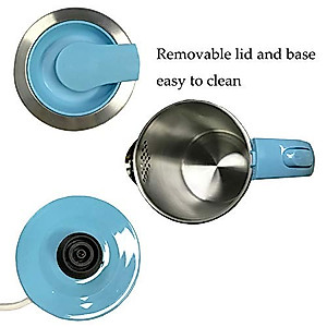 Eglaf 0.5L Small Electric Kettle - Portable Mini Stainless Steel Travel Kettle - Water Touch Inner Surface without Plastic & Cool Touch Outer Surface (Blue)