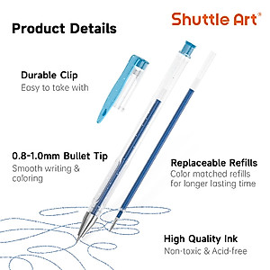 360 Pack Gel Pens Set, Shuttle Art 180 Colors Gel Pen Set Plus 180 Color Refills Perfect for Adult Coloring Books Doodling Drawing Art Markers