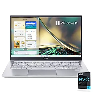 Acer Swift 3 Intel Evo Thin & Light Laptop 14.0" Full HD IPS Intel Core i7-1165G7 Intel Iris Xe Graphics 8GB LPDDR4X 512GB SSD Wi-Fi 6 Fingerprint Reader Back-lit KB SF314-511-7412