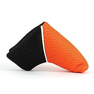 Craftsman Golf Blade Putter Head Cover Black Orange/Blue Mesh for Scotty Ping Callaway Odyssey Etc. (Black & Orange)