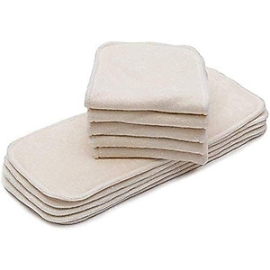 Kawaii Baby Premium Label Cloth Diaper Insert, 5-Layer, Washable, Reusable Booster, use with One Size Cloth Diaper - Pack of 10 Inserts