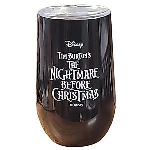 KCare The Nightmare Before Christmas 16oz Steel Stemless Wine Tumbler Featuring Jack and Sally