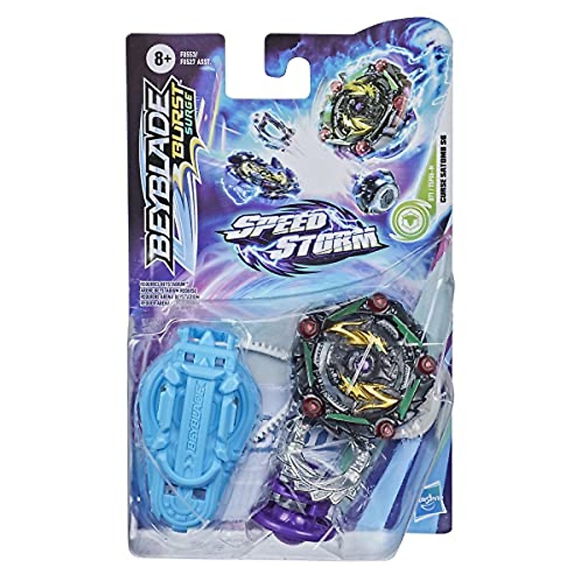 Beyblade Burst Surge Speedstorm Curse Satomb S6 Spinning Top Starter Pack - Defense Type Battling Game Top with Launcher, Toy for Kids