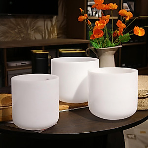 ALIOTH 9 inch E note Solar Plexus Chakra Crystal Singing Bowl with Sponge Packing Bag and Solid Suede Stick for Sound Healing Courses