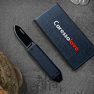 Caressolove G10 Small Pocket Knife For Men, Extremely Sharp D2 Steel Keychain EDC Blade, Multifunction Mini Package Opener Little Knife, Portable Lightweight Folding Tiny Pocketknife