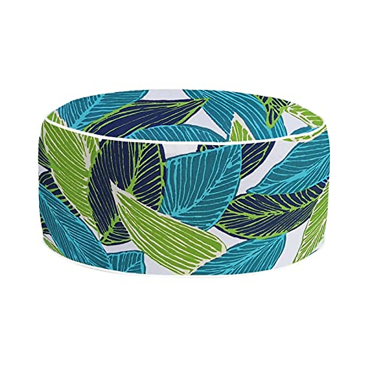 Grezone Inflatable Footstool Round Ottoman 21x9 Inch Used for Indoor or Outdoor Kids/Adults Home Yoga Patio Deck Front Porch Backyard Garden Travel Portable Camping Bearing 285 lb (Leaf)