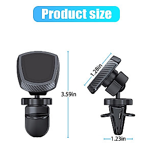zipelo Car Phone Holder Mount, Magnetic Cell Phone Cradle for Air Vent and Dashboard, Universal Hands Free Suction Cup and Vent Clip, Auto Accessories for All iPhone, Samsung and More (Black)