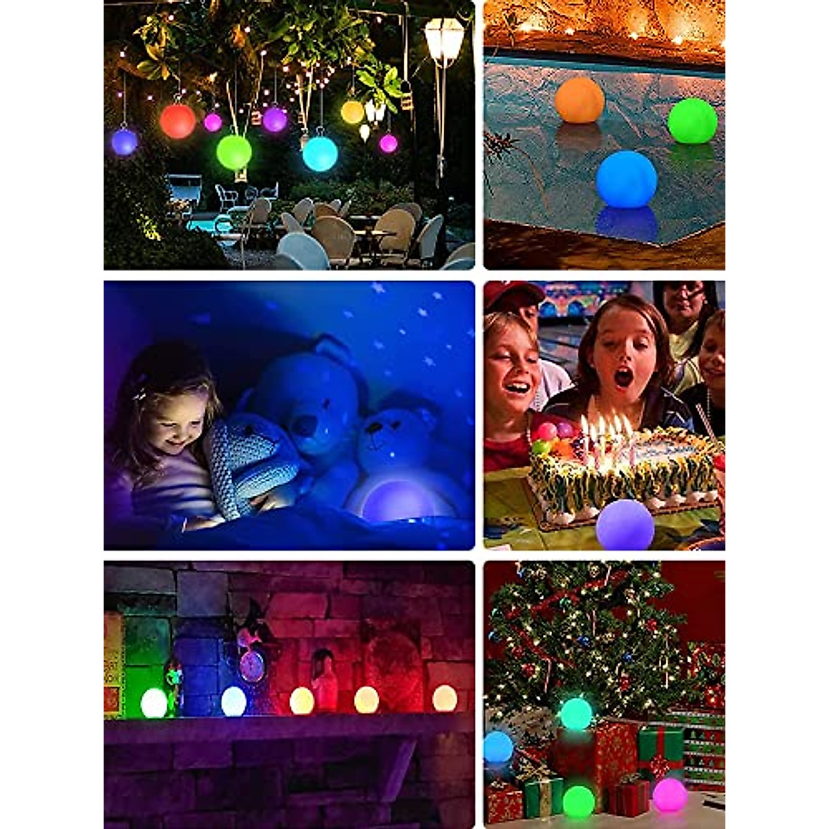 A2B 4pcs Floating Pool Lights with 16 Colors and 4 Modes Pool Lights Ball IP68 Waterproof LED Glow Globe Remote Control Light-up Floating Globe Light with Timers for Pool Beach Garden A2B