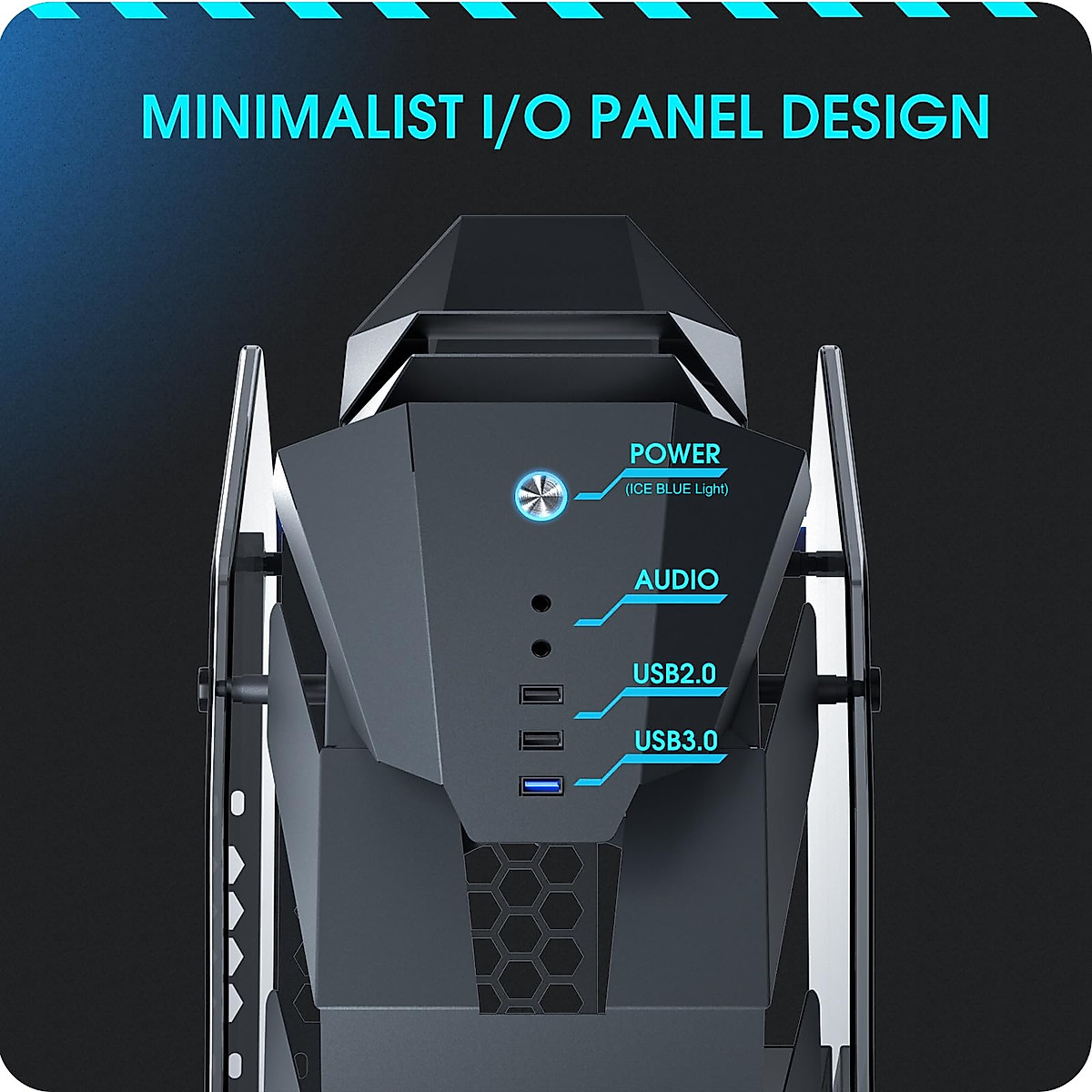 Vetroo K1 Pangolin Mid-Tower ATX PC Gaming Case, Dual Tempered Glass, USB 3.0 I/O Panel High Airflow Computer Case Max 360mm Water Cooler Support (Fans are not Included)