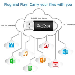 SamData USB Flash Drives 8GB 1 Pack USB 2.0 Thumb Drives Memory Stick Data Storage Jump Drive Zip Drive Drive with Led Indicator (Black, 8GB-1Pack)