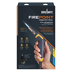 Bernzomatic FirePoint Creator Tool, Precision Flame Hand Torch for use with Bernzomatic MAP-Pro or Propane Fuel