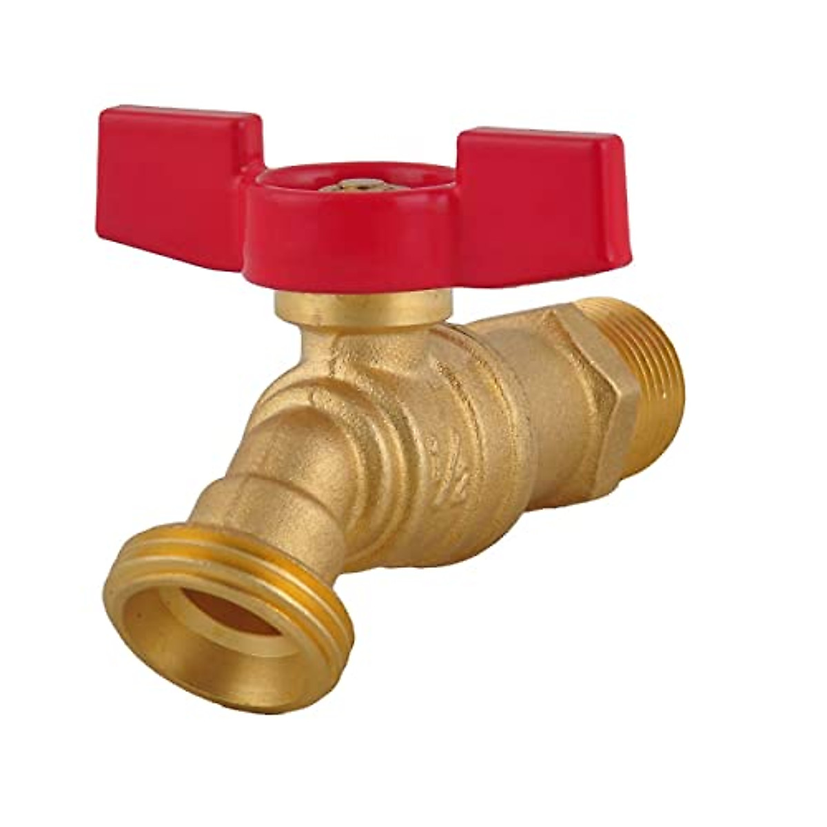 Male Hose Bibb 1/2" MIP X 3/4" MHT with 1/4 Turn Shut Off with T-Handle (2-Pack)