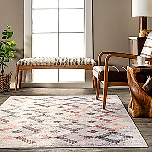 nuLOOM Meg Diamond Stain-Resistant Machine Washable Area Rug