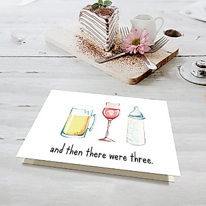 Bhiosng Lovely Baby Shower Card, Funny New Baby Congratulations Card for New Mom Dad Parents, New Born Card for Pregnant Couple, Cute Baby Birthday Card for Friend, Pregnancy Card Gift