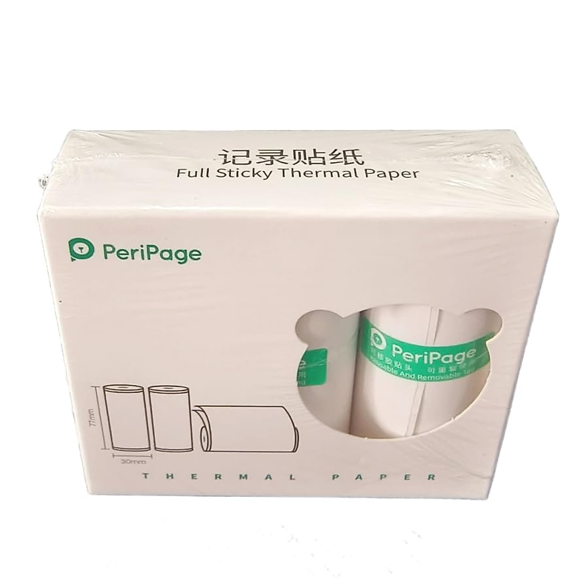 3Rolls / Box Adhesive Notes List Label Sticker Thermal Sticky Photo Paper For Peripage A9 A9S Paperang P3 Phomemo M03 / M03AS / M04S / M04AS Mini Printer - 3 inch (77mm * 30mm)