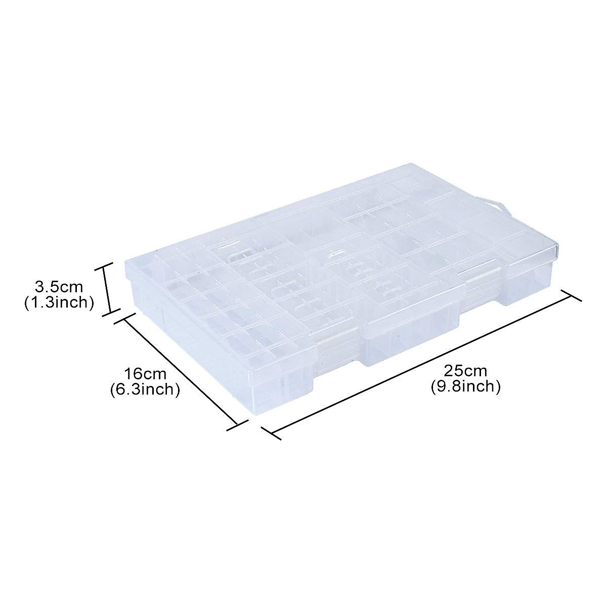 YXQ 47 Batteries Organizer Storage Case Box Holder Clear Plastic Container Portable- Holds 16 AAA+20 AA+ 2 9V+5 C+4 D Various Sizes and Tester