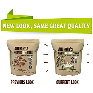 Anthony's Organic Oat Fiber, 1.5 lb, Gluten Free, Non GMO, Keto Friendly, Product of USA