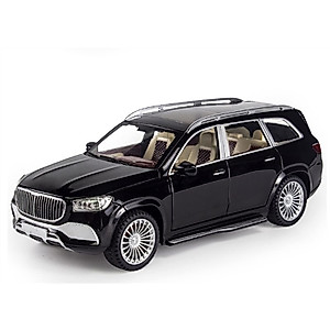 Car Diecast Model 1:24 for Maybach for GLS-Class for GLS600 Alloy Car Model Diecast Metal Toy Vehicles Car Model Simulation Sound and Light Kids Toy Gift (Color : Black)