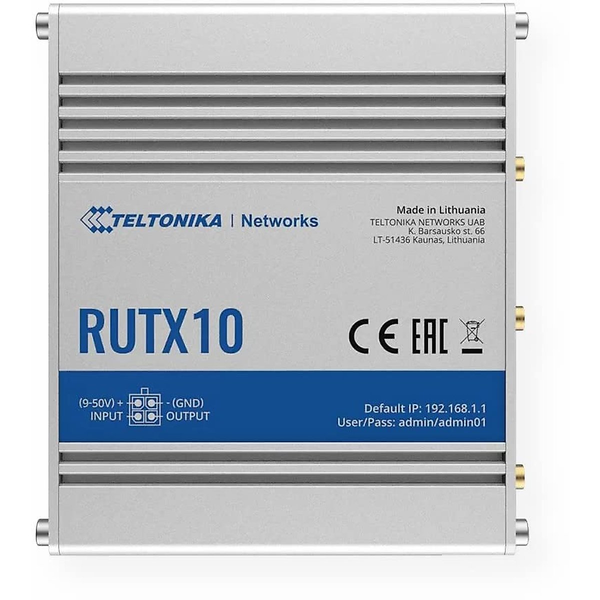 Teltonika RUTX10000200 Professional Ethernet Router, US PSU, 4 x Ethernet Ports, Digital Input/Output for Remote Monitoring, Compatible with Teltonika Remote Management System