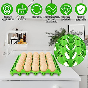Oungy 16 PCS Plastic Egg Tray 30 Cell Egg Flats Egg Crates Stackable Egg Cartons Reusable Egg Carton, Hold Multiple Eggs, Great for Storing, Sorting and Shipping Eggs, 4 Colors
