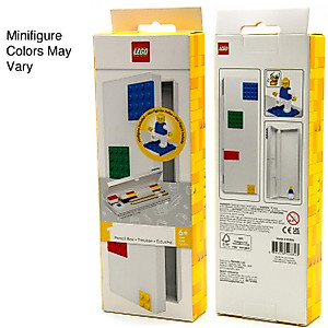 Lego Stationery Pencil Box with Four Building Bricks and Lego Minifigure (Minifigure Colors May Vary)