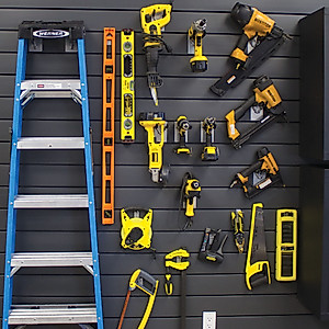 Proslat Garage Storage PVC Slatwall Panels - 4 Packs of 8 ft. x 4 ft. Sections (40 Single Slats which make up 128 sq.ft) (Charcoal) (Dark Gray)