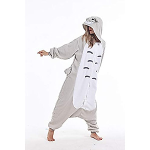 Sqlszt Animal Onesie Adult One Piece Pajamas Unisex Cosplay Costume for Women Men XL Grey