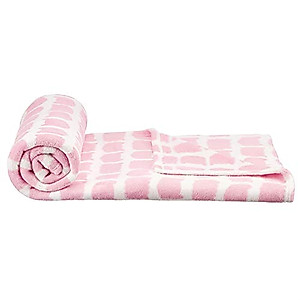 Amazon Basics Kids Pink Kitties Patterned Throw Blanket with Stuffed Animal Cat