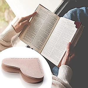 6 Pieces Leather Heart Bookmarks Cute Bookmarks Heart Page Corner Handmade Book Marks Leather Reading Accessories for Women Kids, and Cute Handmade Book Reading Gift for Book Lovers