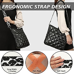 Quilted Crossbody Bags for Women - Trendy Purse for Women - Adjustable Strap Unique Pattern - Waterproof,Long-Lasting Material - Creative Gift for Mother,Wife,Girlfriend,Sisters,Best Friends - Black