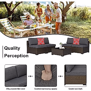 ide·o Patio Furniture Sets Backyard Furniture - Patio Conversation Sets, Wicker Patio Furniture, Outdoor Patio Set, Outdoor Patio Furniture(Grey)