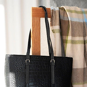 Semetall PU Leather Purse Handles 2 Pcs 65cm to 71cm Adjustable Shoulder Strap Black Purse Straps, Shoulder Strap Replacement for Crossbody