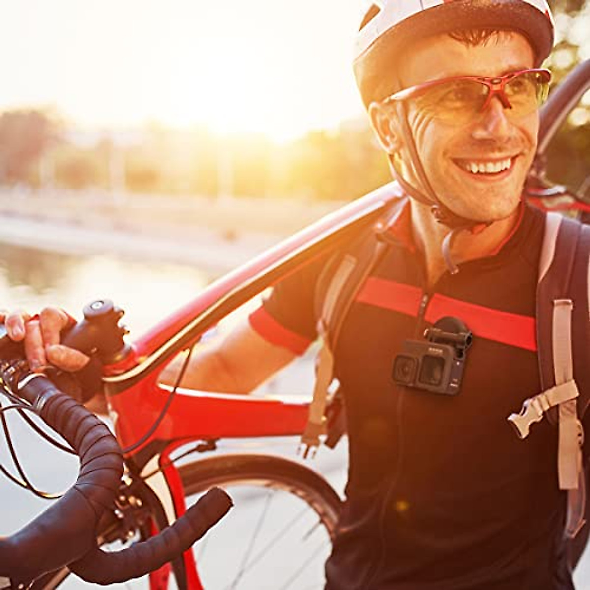 Magnetic Neck Selfie Holder, Action Camera Mount Quick Release Plate, Chest Shoulder Support Angle with Joint Mount, for Gopro Hero 5 6 7 8 9 10 Black AKASO DJI Action iPhone