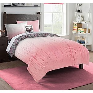 Northwest Classics Bed in a Bag with Decorative Pillow, 6-Piece Twin, Pink
