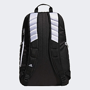 adidas Tour Tennis Racquet Backpack, Black/White/Silver Metallic, One Size