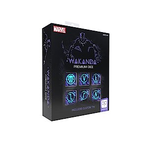 Marvel Black Panther Premium Dice Set | Collectible d6 Dice | Purple & Black Custom Dice with Collectible Tin Case | Based on Marvel Superhero | Officially Licensed Marvel Gift & Merchandise