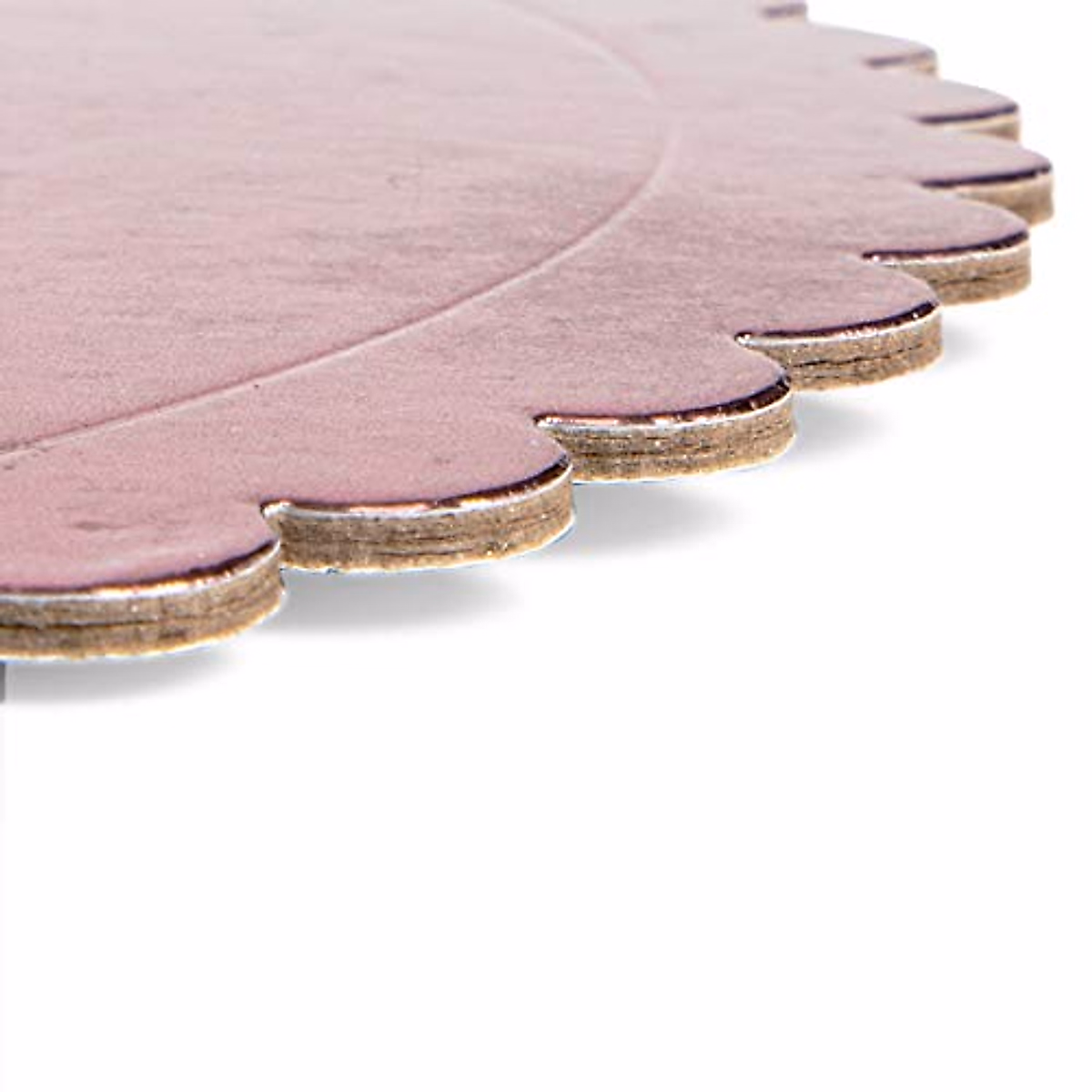 Rose Gold Foil Cake Boards, Scalloped Dessert Base (12 Inches, 12 Pack)