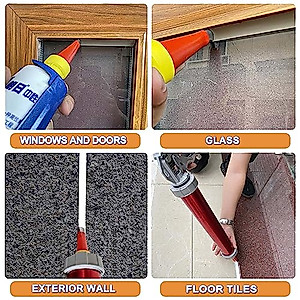 DUIOCKIV Reusable 18pcs Universal Stainless Steel Silicone Easy Caulking Nozzle Finisher Tips Tool Set, with Base and Protective Cap