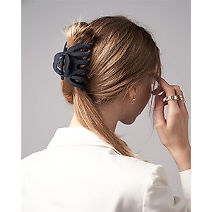 4 Pieces 3.5'' Large Octopus Claw Clips for Thick Long Hair, Big Hair Clips for Women, Strong Hold Hair Claw Clips, Matte Non-slip Jaw Hair Clips (Neutral Color)