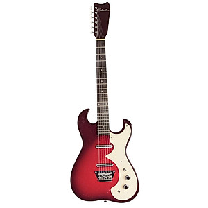 Silvertone Classic 1449-RSFB Solid-Body Electric Guitar, Red/Silver Flake Burst