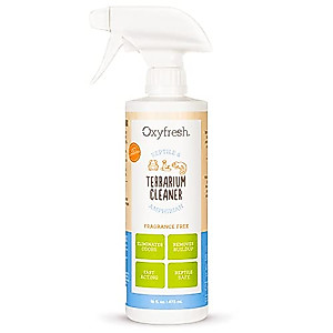 Oxyfresh Premium Terrarium Cleaner – Professional Amphibian & Reptile Terrarium Smell Eliminator – Safe & Quickly Removes Waste & Odors – Streak Free Glass – Bleach Free