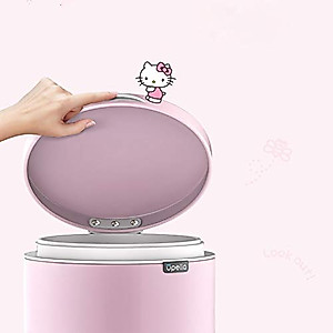 CHENXIANGTA8 Garbage Can Household Stainless Steel Trash Can Foot Pedal Small Paper Basket with Lid Pink Bedroom Kitchen Living Room Bathroom for Girls Garbage Cans for Kitchen