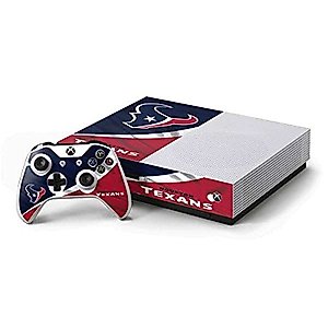 Skinit Decal Gaming Skin Compatible with Xbox One S Console and Controller Bundle - Officially Licensed NFL Houston Texans Design