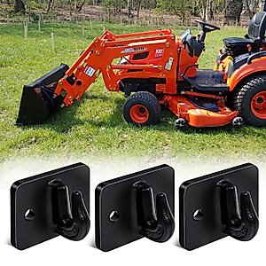 Sulythw Tractor Bucket Hooks, 3 Pack of Tractor Accessories with Heavy Duty Tow GRAP Hooks Loader Bucket Accessories for John Deere Kubota Kioti Compact Tractor(Max 15,000lbs, Black)