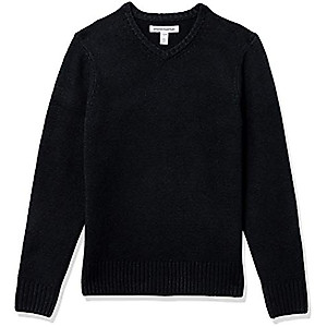 Amazon Essentials Men's Long-Sleeve Soft Touch V-Neck Sweater, Black, X-Large