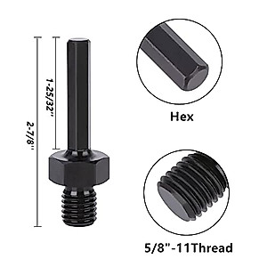 Vearter Arbor Connection Adapt, 5/8''-11 Thread to 3/8'' Hex Suitable for Diamond Core Bits Hole Saw Fitted On Electric Drill