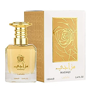 Lattafa Perfumes Mazaaji for Women EDP - 100ML (3.4 oz) I Bright, shimmering white floral fragrance I Soft, feminine fragrance with white musk and floral notes I Suitable for Everyday Wear I