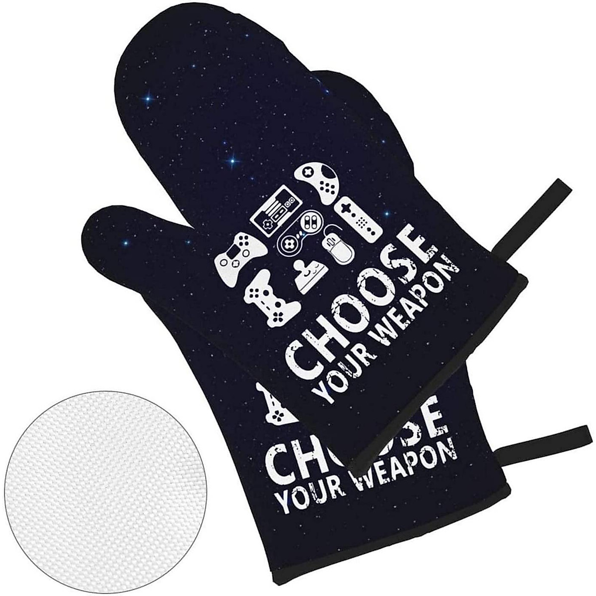 Choose Your Weapon Gamer Oven Mitts and Pot Holders Set of 4 Kitchen Set for Cooking
